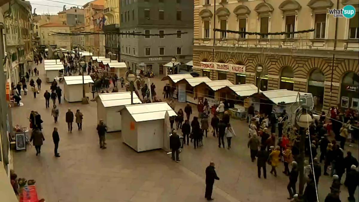 Rijeka, pogled na Korzo, Rijeka, [ Upravo sada, UŽIVO ] LiveStreaming ...