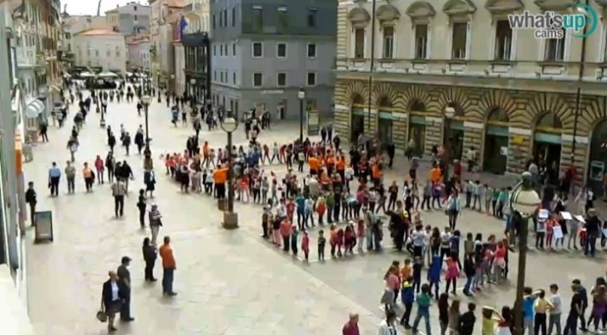 Rijeka, pogled na Korzo, Rijeka, [ Upravo sada, UŽIVO ] LiveStreaming ...