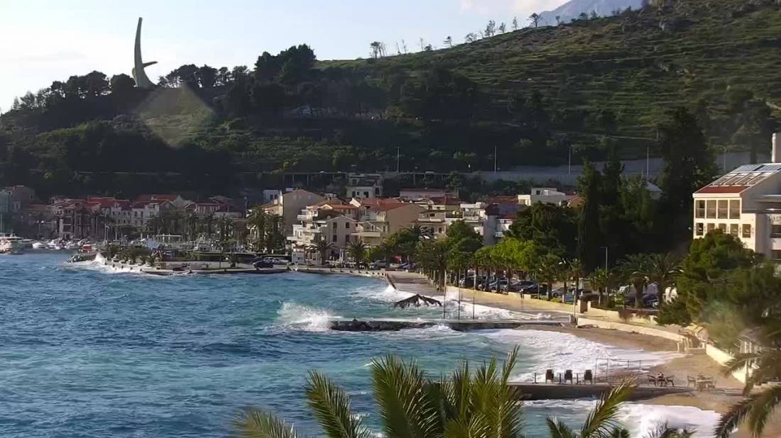 Podgora - plaža - okretna HD kamera, Podgora, [ Upravo sada, UŽIVO ...