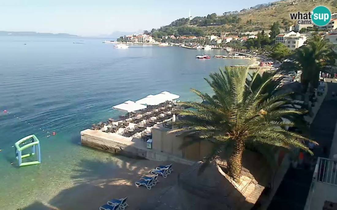 Podgora - plaža - okretna HD kamera, Podgora, [ Upravo sada, UŽIVO ...