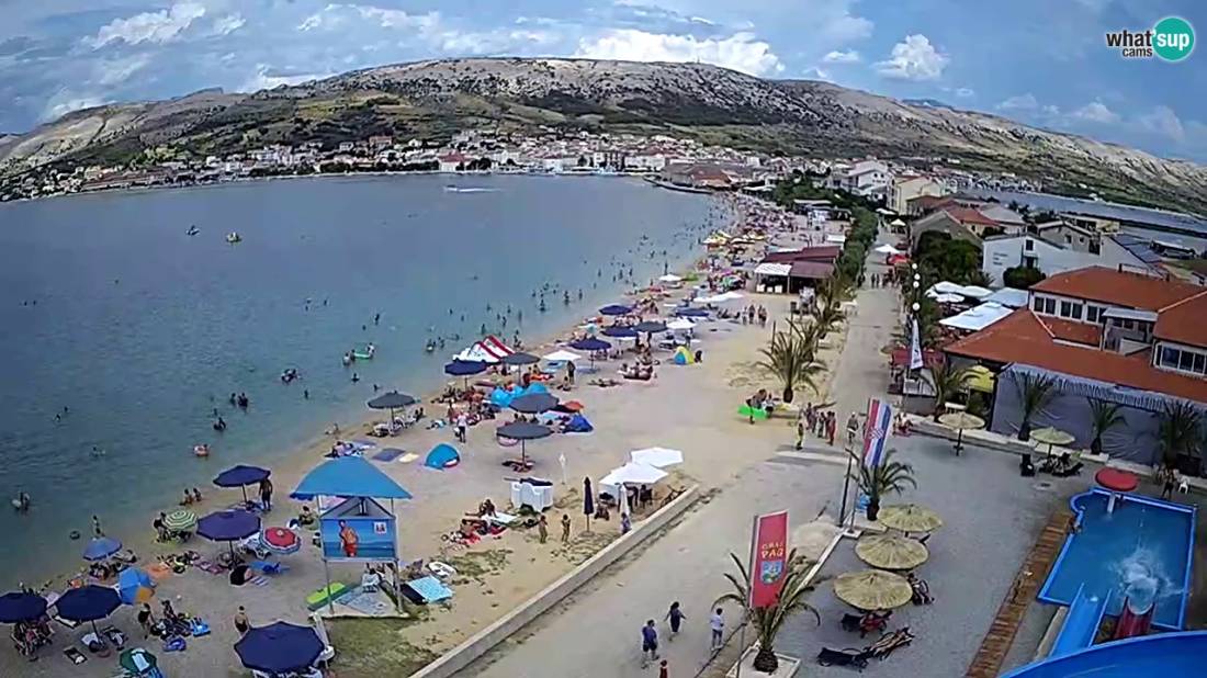 Pag, Prosika, gradska plaža, Pag, [ Upravo sada, UŽIVO ] LiveStreaming ...