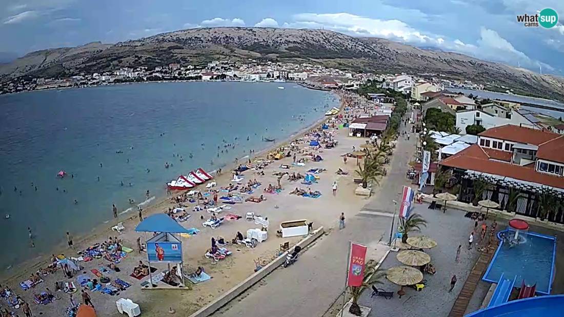 Pag, Prosika, gradska plaža, Pag, [ Upravo sada, UŽIVO ] LiveStreaming ...